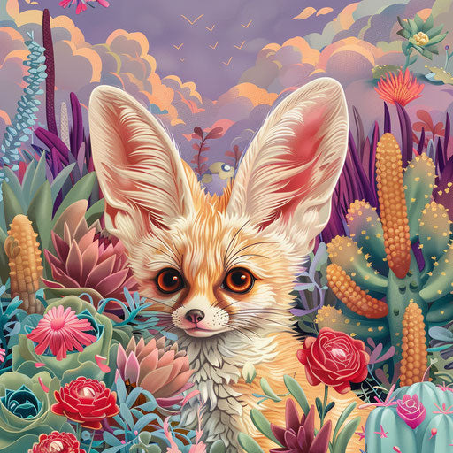 Fennec fox with vibrant desert flora – IMAGELLA