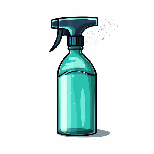 Minimalist spray bottle illustration on white background – IMAGELLA