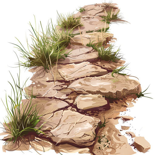 Realistic ground illustration on flat white background, bright colors ...