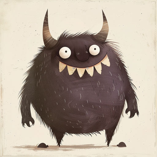 Realistic monster clipart on flat cream background – IMAGELLA