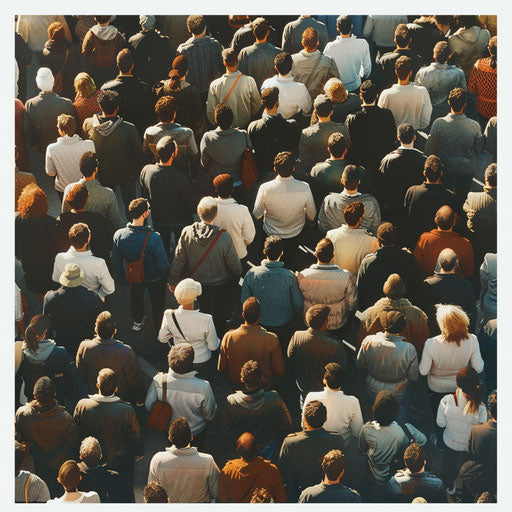 Realistic crowd illustration on white background with rich colors ...