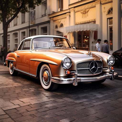 Classic Mercedes-Benz car, Champagne color – IMAGELLA