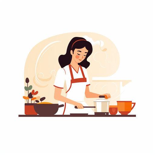 Minimalist cooking illustration on white background – IMAGELLA