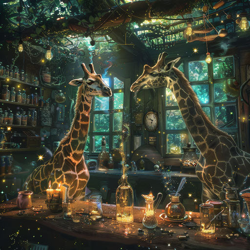 Magical school for giraffes learning spells and potions – IMAGELLA