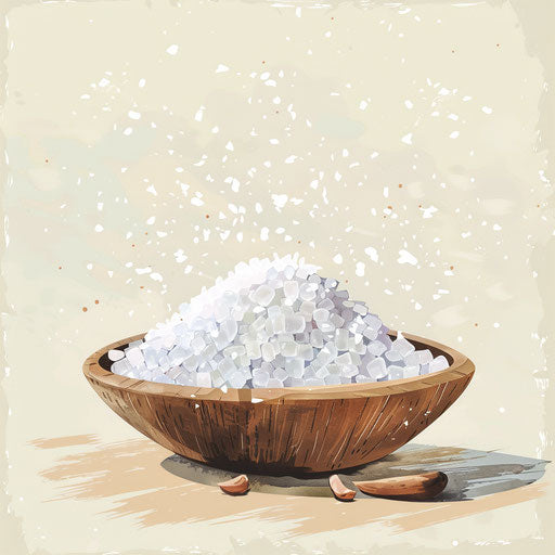Illustration of salt in a photo realistic style with a flat random ...