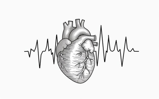 Simple heart beat line art on white background – IMAGELLA