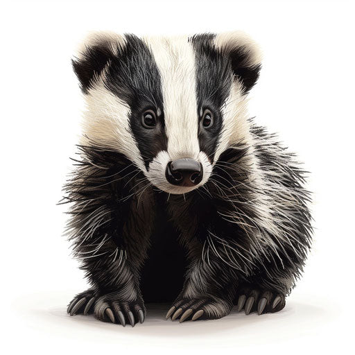 Realistic badger artwork on flat white background – IMAGELLA