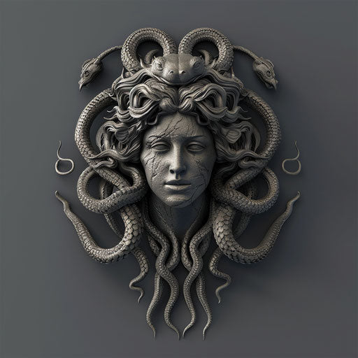 Realistic medusa clipart on flat slate grey background – IMAGELLA