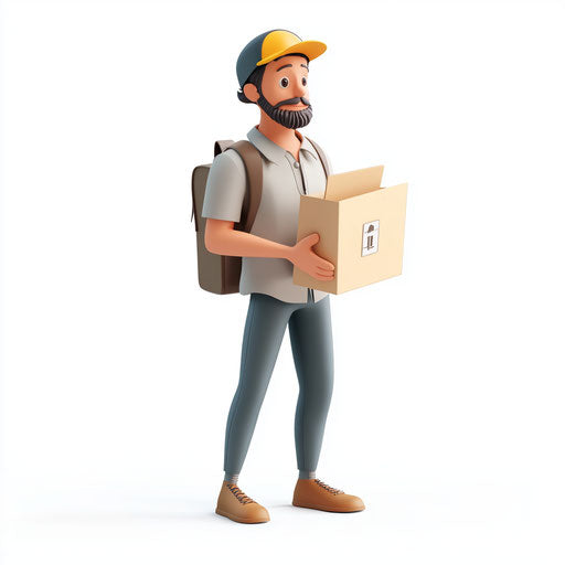 3D postman in photorealistic style with flat white background, isolated clipart – IMAGELLA