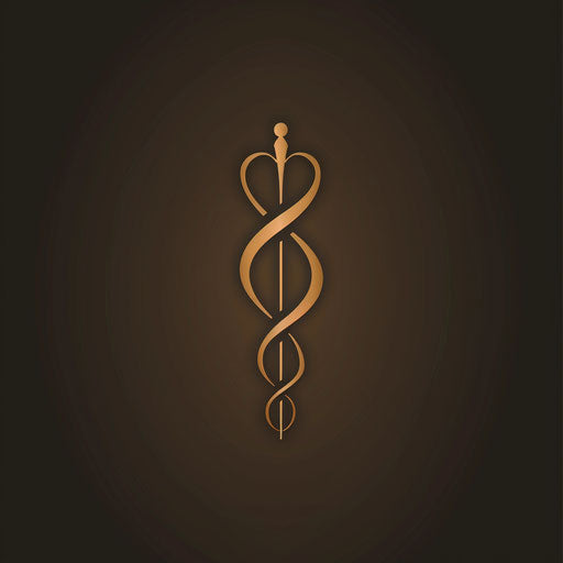 Elegant medical logo with cursive fonts on dark brown background – IMAGELLA