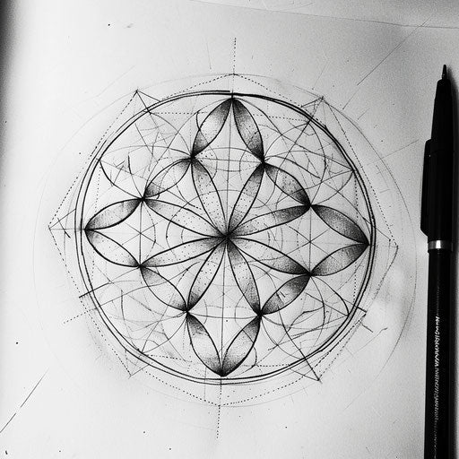 High contrast tattoo sketch of the Flower of Life – IMAGELLA
