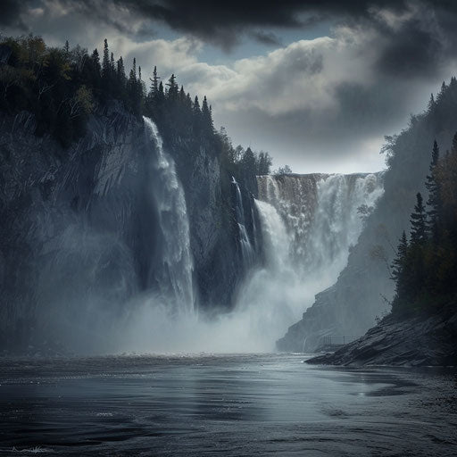 Montmorency Falls, Quebec, moody and overcast ambiance – IMAGELLA