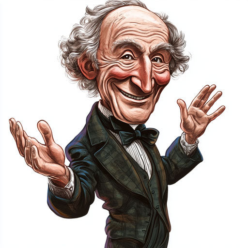 Humorous caricature of a John Stuart Mill caricature clipart with human ...
