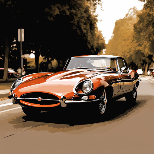 Champaign color Jaguar E Type car – IMAGELLA