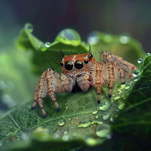 Adorable spider peeping out from behind a leaf – IMAGELLA