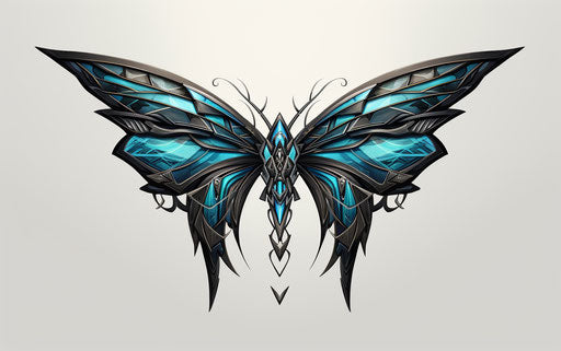 Butterfly arrows feathers black aquamarine indigenous style – IMAGELLA