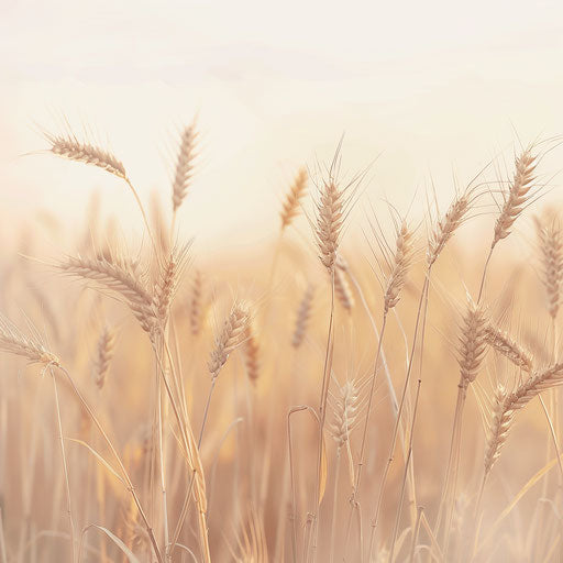 Wheat illustration in photo-realistic style with a flat random ...