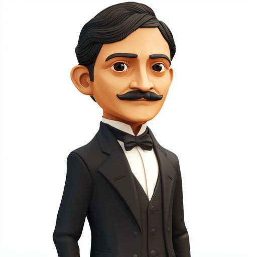 Jose Rizal in 3D in photorealistic style with flat white background ...