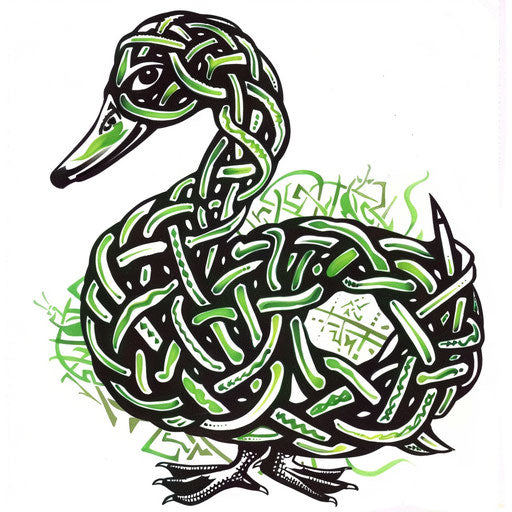 Celtic duck tattoo design in green and black – IMAGELLA