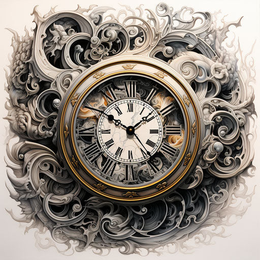 Spiritual clock in detailed and religious illustration style – IMAGELLA