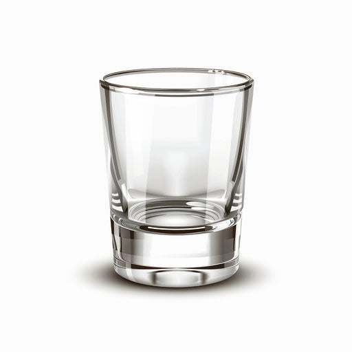 Realistic shot glass on flat white background – IMAGELLA