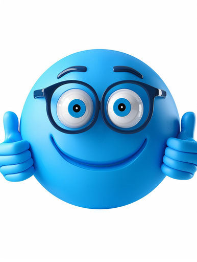 Cool and cute blue emoji with thumbs up – IMAGELLA