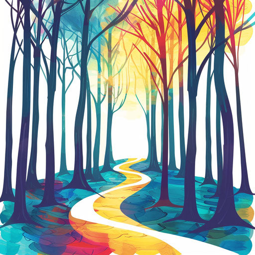 Realistic path on white background, vibrant colors – IMAGELLA