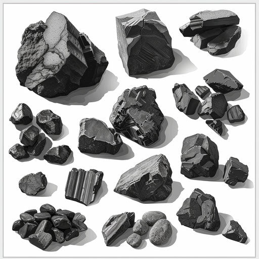 Realistic coal illustration on flat white background – IMAGELLA