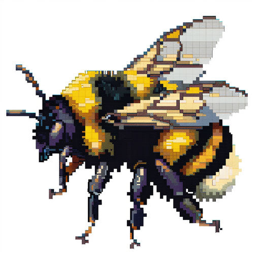 Bumble bee tattoo in pixel art, retro video game style – IMAGELLA