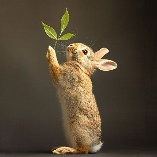 Determination of a rabbit reaching for a tender leaf – IMAGELLA