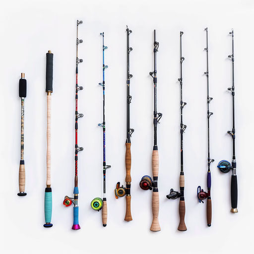 Realistic fishing rod illustration on white background – IMAGELLA