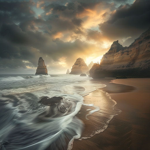 Roche Beach under a moody overcast sky, soft light – IMAGELLA
