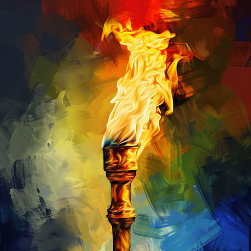 Torch illustration on random color background – IMAGELLA