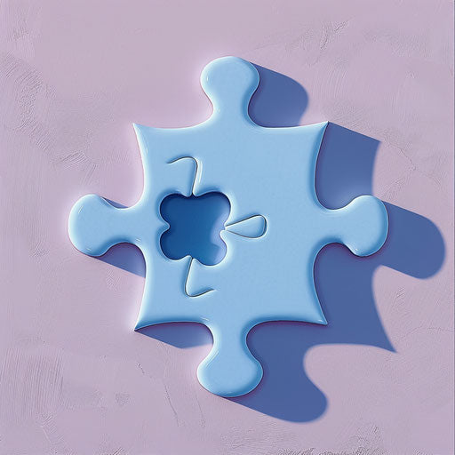 Photo-realistic puzzle piece clipart with blue background – IMAGELLA