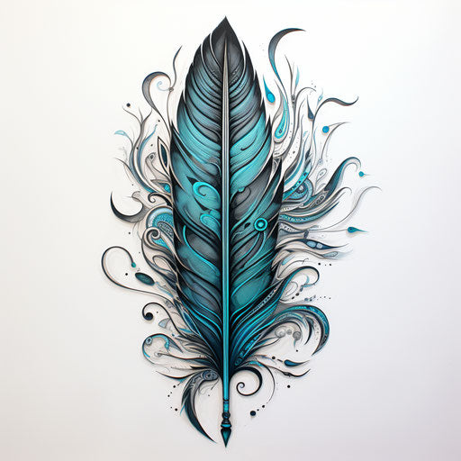 Art by the robins, minimalist linework, detailed feather rendering ...