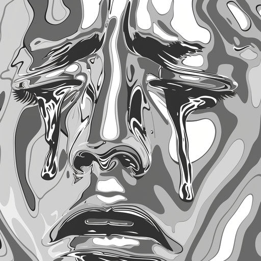 Flat metallic silver backdrop supporting realistic crying clipart ...