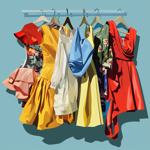 Ilustración realista de ropa con fondo de color aleatorio – IMAGELLA