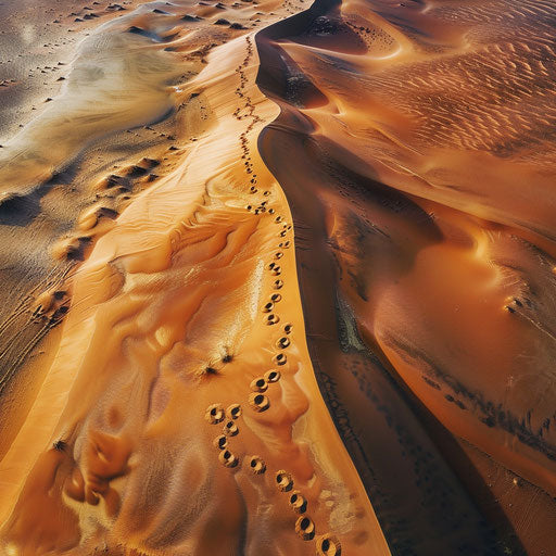 Artistic camel footprints weaving patterns in the dunes – IMAGELLA