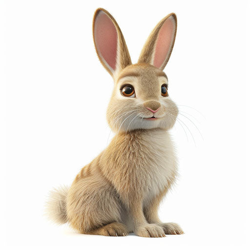 Realistic cartoon rabbit with dynamic shadows – IMAGELLA