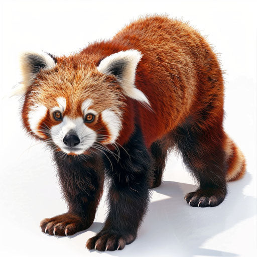 Realistic red panda illustration on flat white background – IMAGELLA