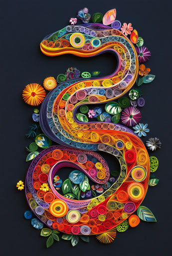 Colorful snake quilling on paper, intricate details – IMAGELLA