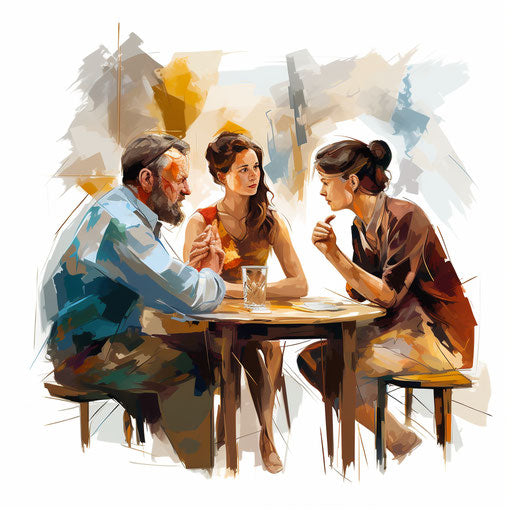 Discussion in the style of Oil painting on white background – IMAGELLA