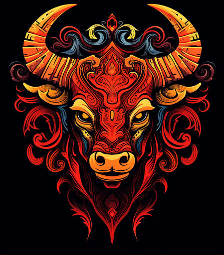 Tribal bull head vector, ominous vibe style, high resolution – IMAGELLA