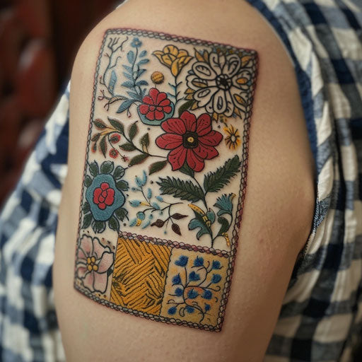 Nature-themed patchwork tattoo – IMAGELLA
