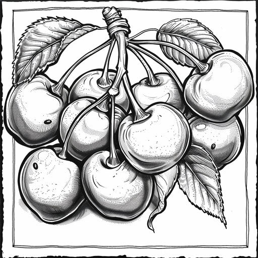 Satirical political drawing with cherries in Coloring book style – IMAGELLA