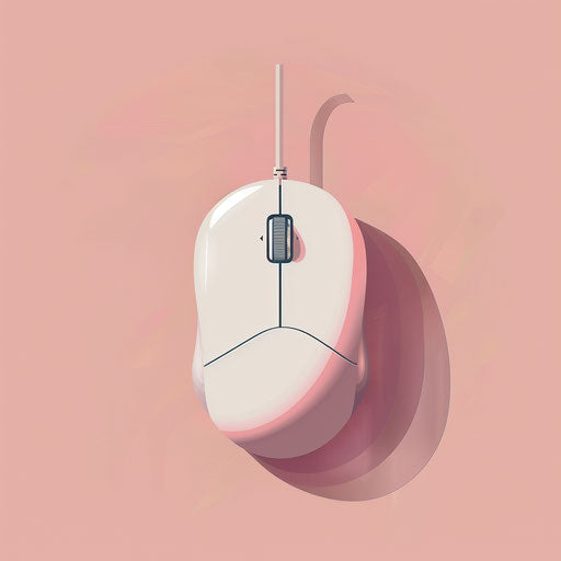 Realistic computer mouse on random flat background – IMAGELLA