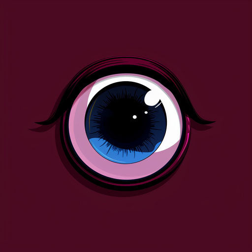 Photo realistic cartoon eyes PNG on a flat, rich burgundy background ...
