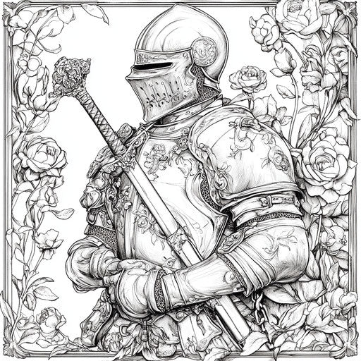 Chevalier en armure détaillée, style baroque, pose dramatique – IMAGELLA