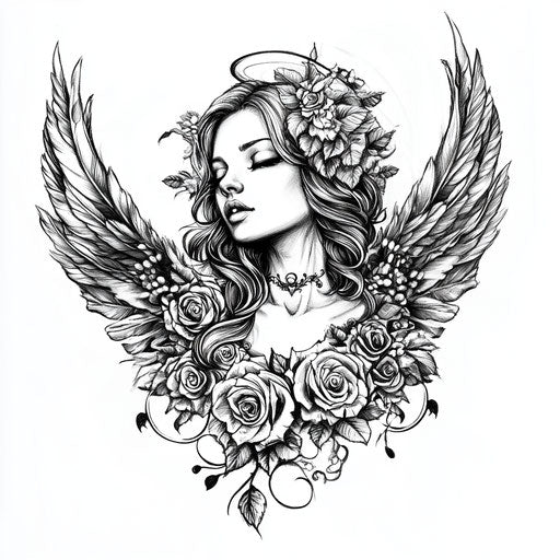 Angel Neck Tattoo Tattoo Vector Art – IMAGELLA