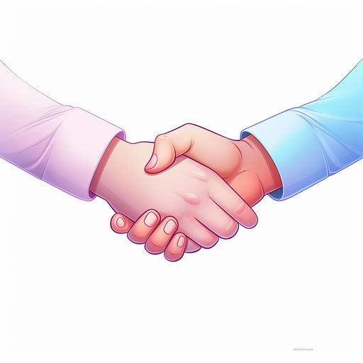 Handshake clipart in the style of Pastel Colors Art, on a white ...